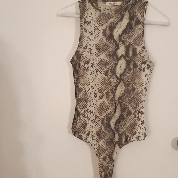 Mikey & Joey | Tops | Nwot Snake Skin Body Suit | Poshmark